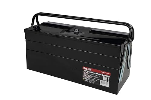 Pro-Lift Steel Tool Box – 21-inch 5-Tray Cantilever Metal Toolbox ...