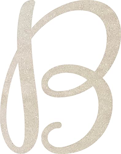 5'' Tall Wooden Script Letter B Unfinished, Paintable Kids Cursive ...