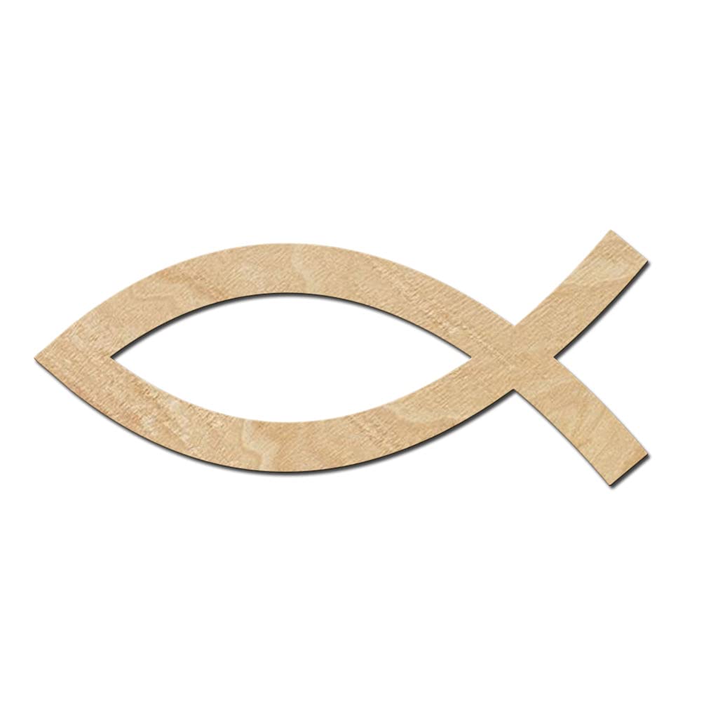 Jesus Fish Wood Cutouts for crafts, Laser Cut Wood Shapes 5mm thick ...