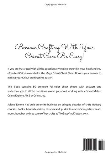 The Mega Cricut Cheat Sheet Book: 80 Full-Color Cheat Sheets for your ...