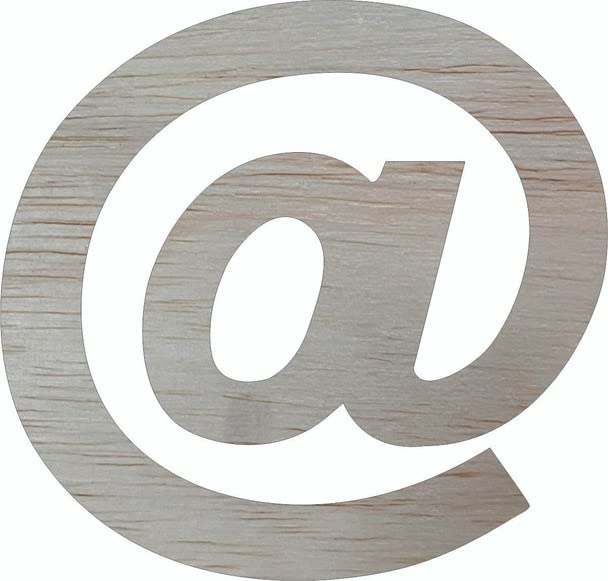 at @ Wooden Craft 8" Shape, Unfinished Wood Symbol Wall Cutout ...