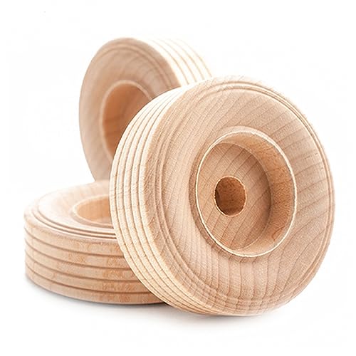 Pinehurst Crafts Treaded Wooden Toy Wheels, 2-1/4 Inch Diameter x 3/4 ...