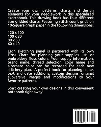 Cross Stitch & Needlepoint Chart and Pattern Sketchbook: Four Sizes of ...