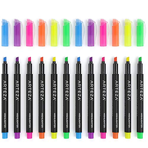 ARTEZA Highlighters Assorted Colors, Markers Set of 60, Narrow Chisel ...