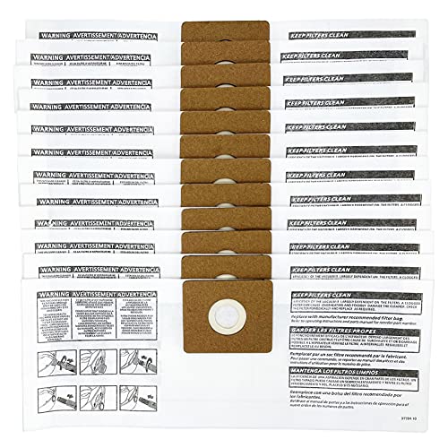 12 Pack 90668 Type B Filter Bags Compatible with Shop Vac 2-2.5 Gallon ...