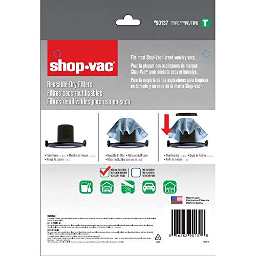 Shop Vac 3 Reusable Dry Filters 90137 – WoodArtSupply