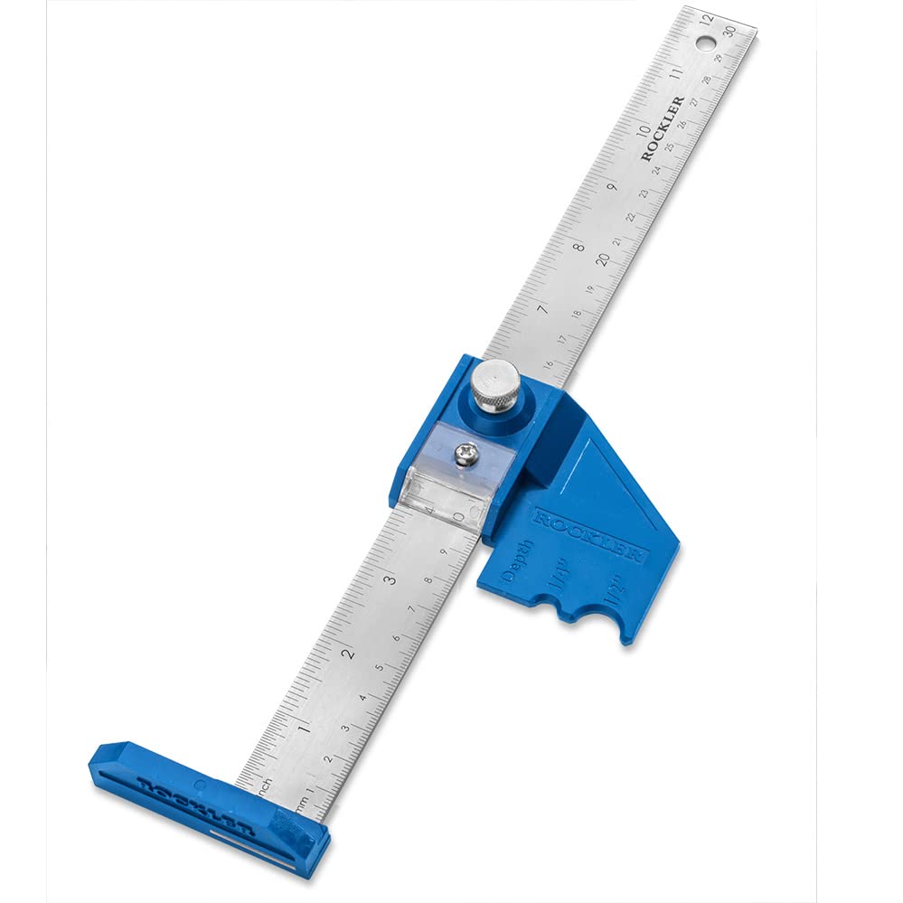 12” Router Bit Center/Depth Gauge Tool – Steel Gauge Woodworking Measu ...