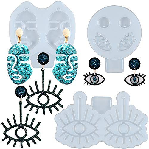 Evil Eye Earring Epoxy Resin Silicone Molds Woman Face Dangle Jewelry ...