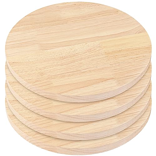 4 Pack Pine Circle Plaque, 12 Inch Round Wood Plaque, Unfinished Wooden ...