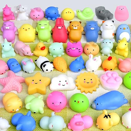 FLY2SKY 45Pcs Mochi Squishy Toys Mini Squishies Kawaii Animal Squishie ...