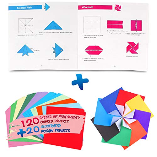 Yibeishu Origami Paper Kit with Instructions Book 20 Easy Origami ...