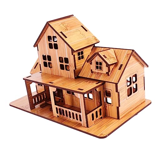 VICASKY Wooden Mini House DIY Mini House Craft Wood Ornaments ...