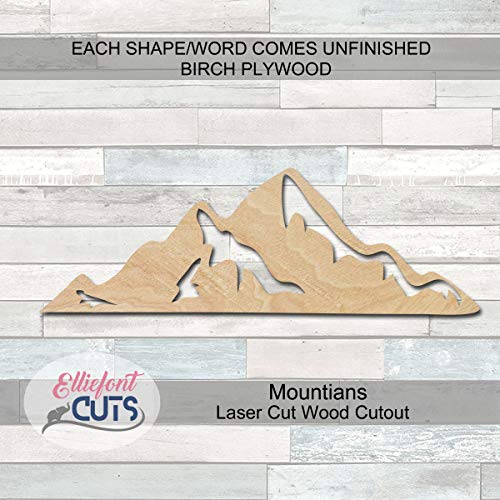 Mountains Wood Cutouts for crafts, Laser Cut Wood Shapes 5mm thick ...
