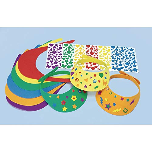 Colorations Fun Foam Visors for Kids, Kit for 12, EVA Foam, Self-Adhes ...