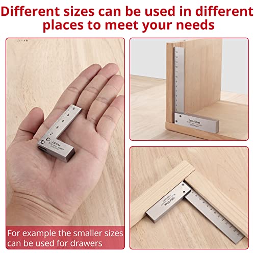 XUNTOP 4PCS Machinist Square 2, 3, 4 and 6 inch Squares Combinations ...