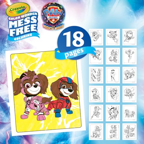 Crayola Color Wonder Paw Patrol Mighty Movie Coloring Set (20+ Pcs), 18 ...