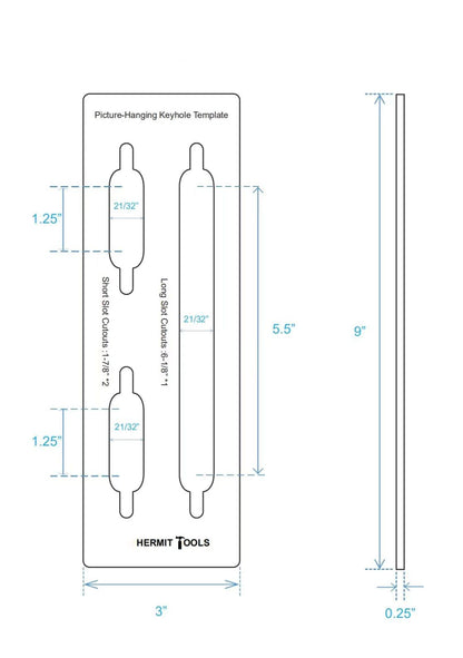 HERMIT TOOLS 9"×3" Inches Picture-Hanging Keyhole Templates – WoodArtSupply
