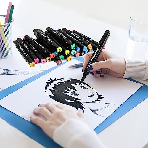 Dabo&Shobo 24 Colors Alcohol Markers, Drawing Markers, Dual Tip Art Ma ...