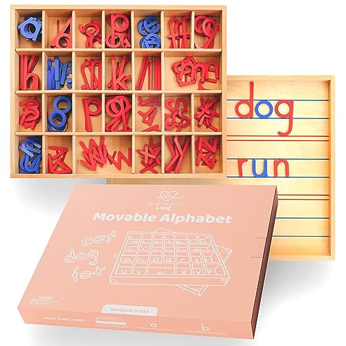 Movable Alphabet Montessori Wooden Letters- Moveable Alphabet with Box ...