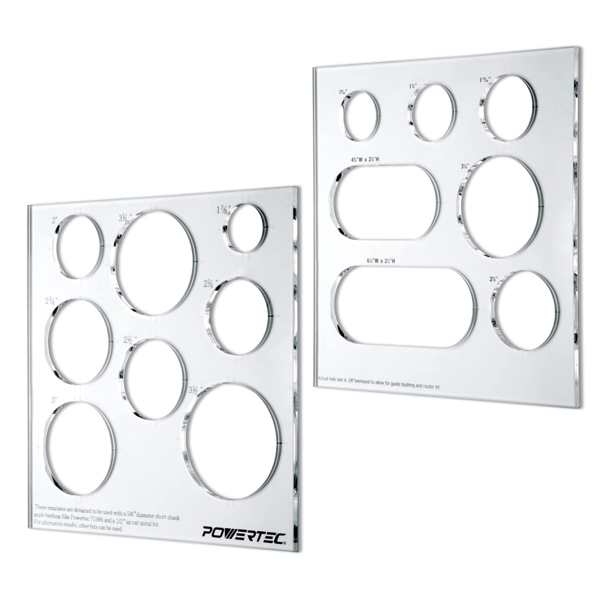 POWERTEC 71622 12 x 10 inch Clear Acrylic Decorative Templates, Circle ...