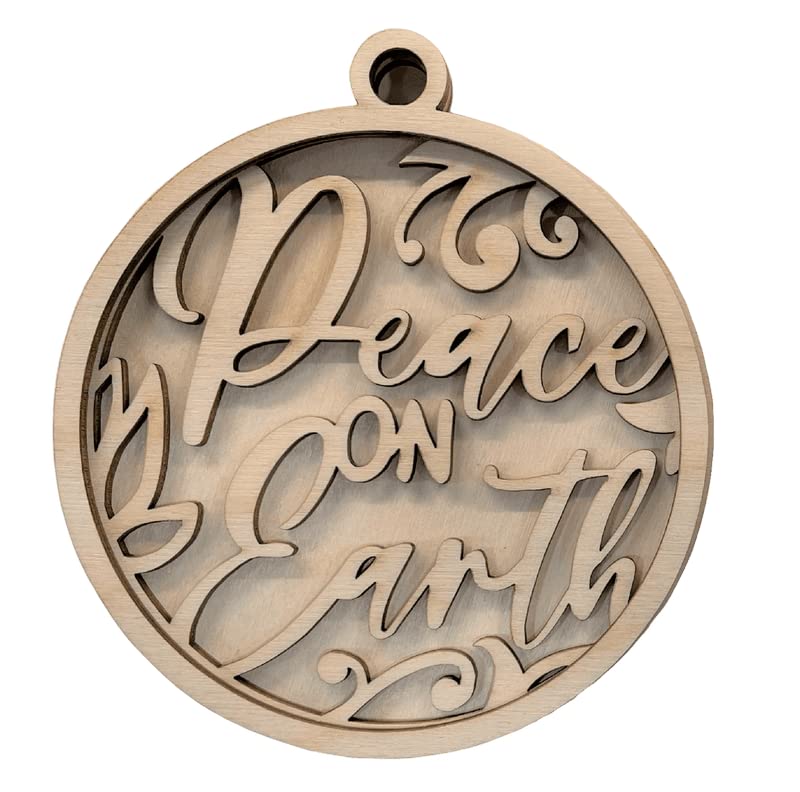 Peace On Earth Door Sign 3 Pieces Laser Cut Out Unfinished RND18 ...