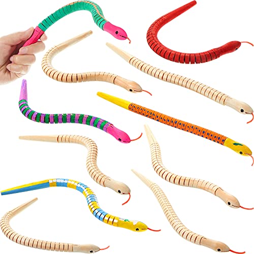 12 Inch Wooden Snakes Unfinished Wooden Wiggly Snakes Jointed Flexible ...