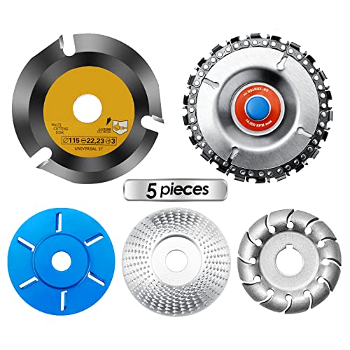 5 Pieces Wood Carving Disc Grinding Wheel Shaping Disc 12 Teeth Wood P ...