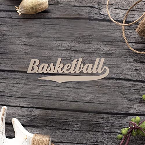 Basketball Wood Craft Unfinished Wooden Cutout Art DIY Wood Sign Inspi ...