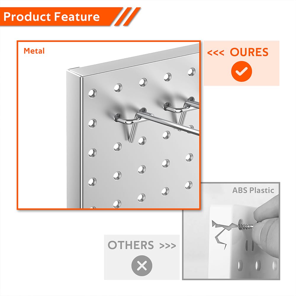Ultrawall 4 Pcs Metal Pegboard Wall Panels, Peg Boards for Garage Tool ...