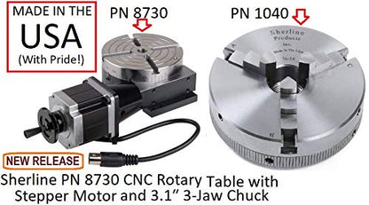 Sherline 8730 CNC Rotary Table with Stepper Motor and 1040 Chuck – WoodArtSupply