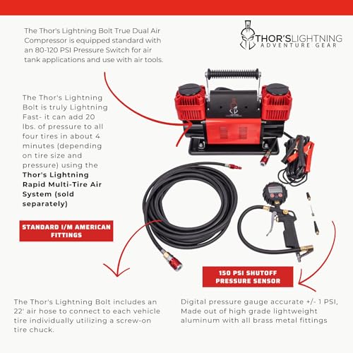Thor's Lightning Bolt Portable 12v True Dual Air Compressor 10.6 CFM ...