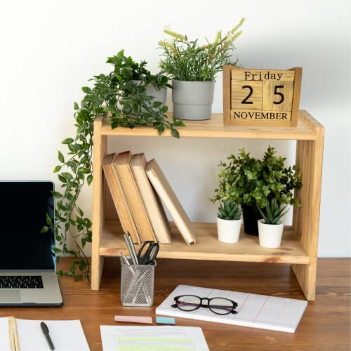 FULL OF INNOVATION Block calendar for desk, wooden rustic decor, 2024 ...