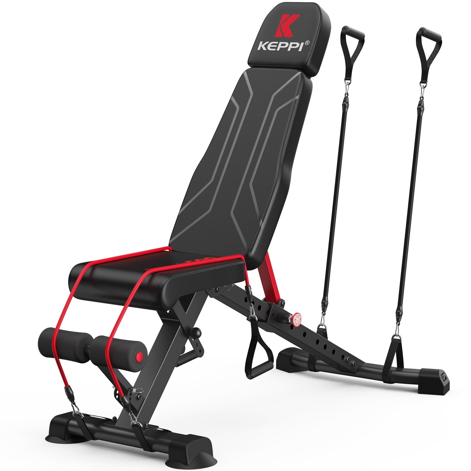 Keppi Adjustable Weight Bench, Foldable Workout Bench Press for Full ...