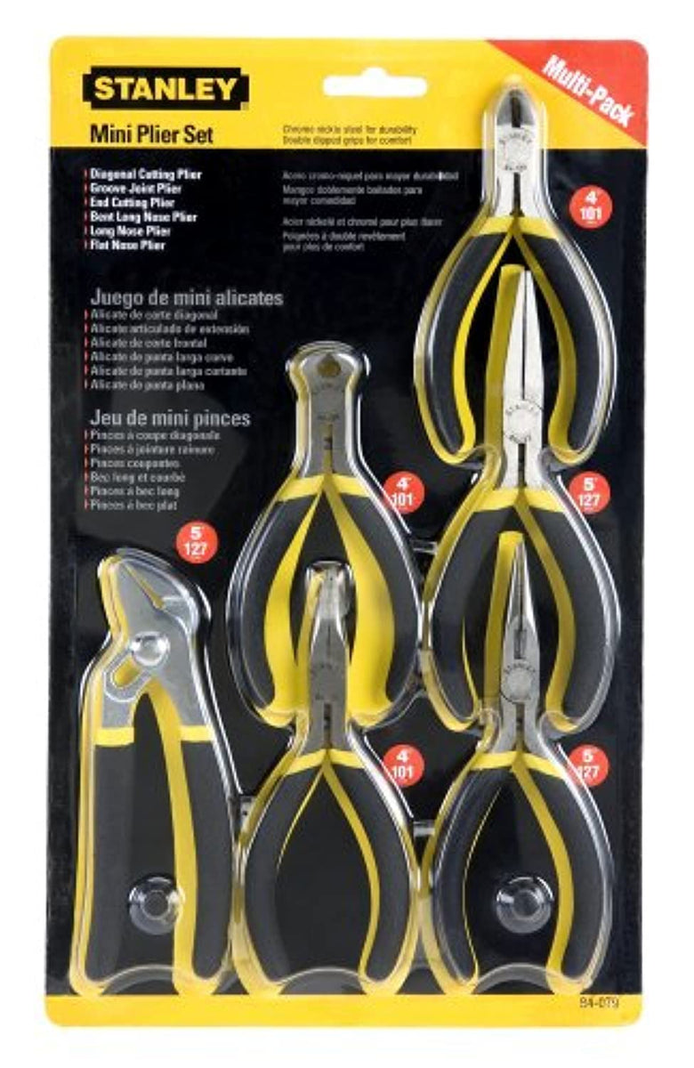 STANLEY Pliers Set, Bi-Material, Mini Set, 6-Piece (84-079) – WoodArtSupply