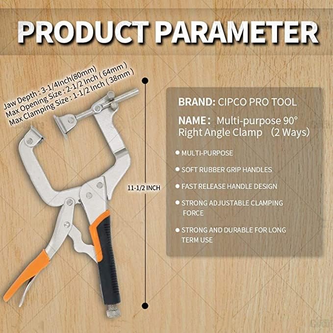 Kreg Right Angle Clamp Folpus Metal Face Clamp Corner Clamp Fixing Two ...