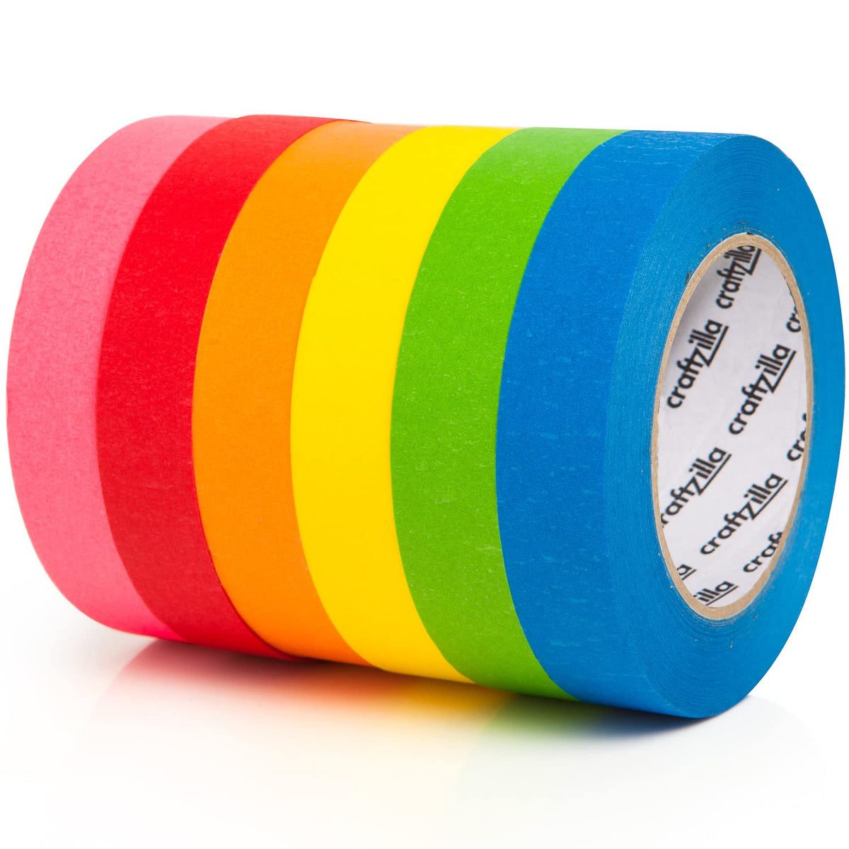 Craftzilla Colored Masking Tape – 6 Color Masking Tape Rolls – 990 Fee ...