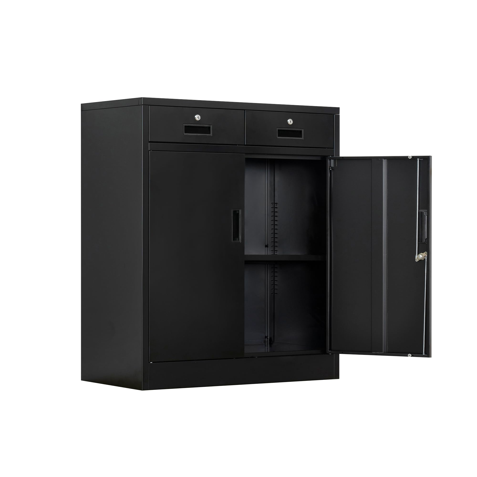 TaskStorz Metal Garage Storage Cabinets，Metal File Cabinet with 2 ...