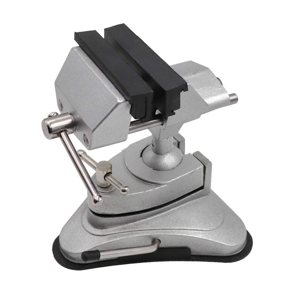 Mini Vacuum Base Vise Portable with 360°Swiveling Head and Powerful ...