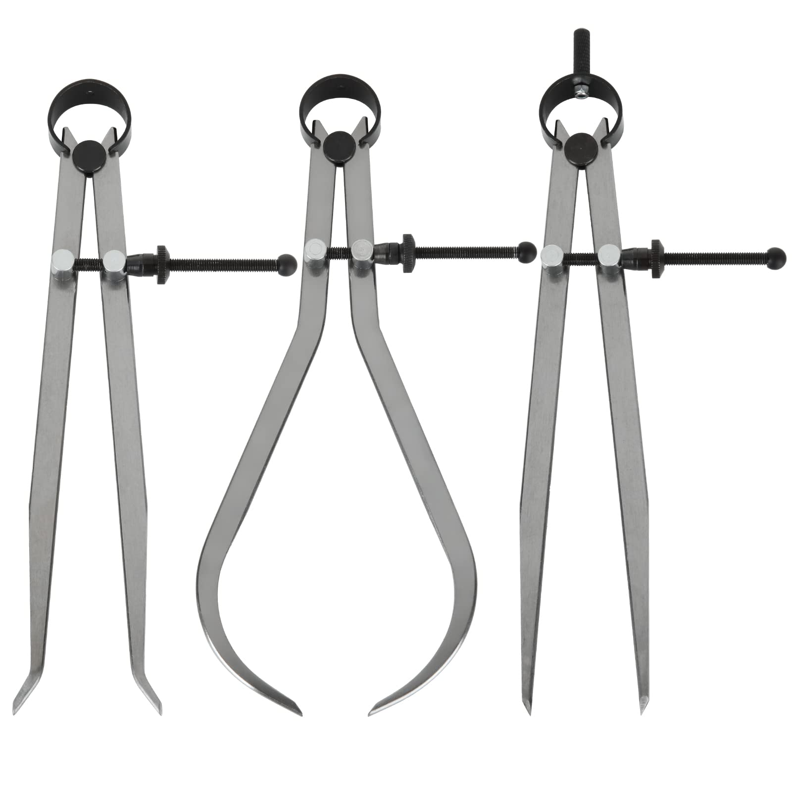3 Piece Spring Caliper / Divider Set, 8 inches Inside Spring Outside ...