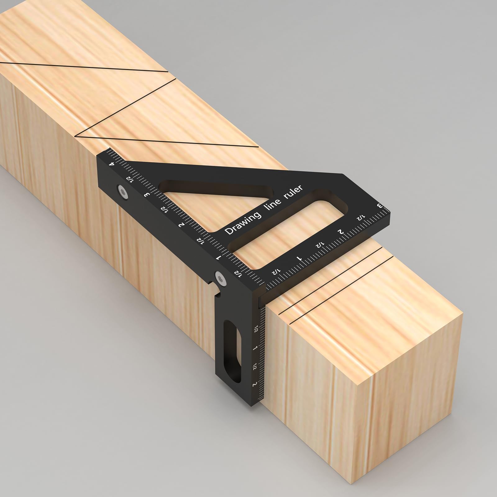 HFM 3D Multi-Angle Woodworking Square Measuring Ruler,45/90 Degree ...
