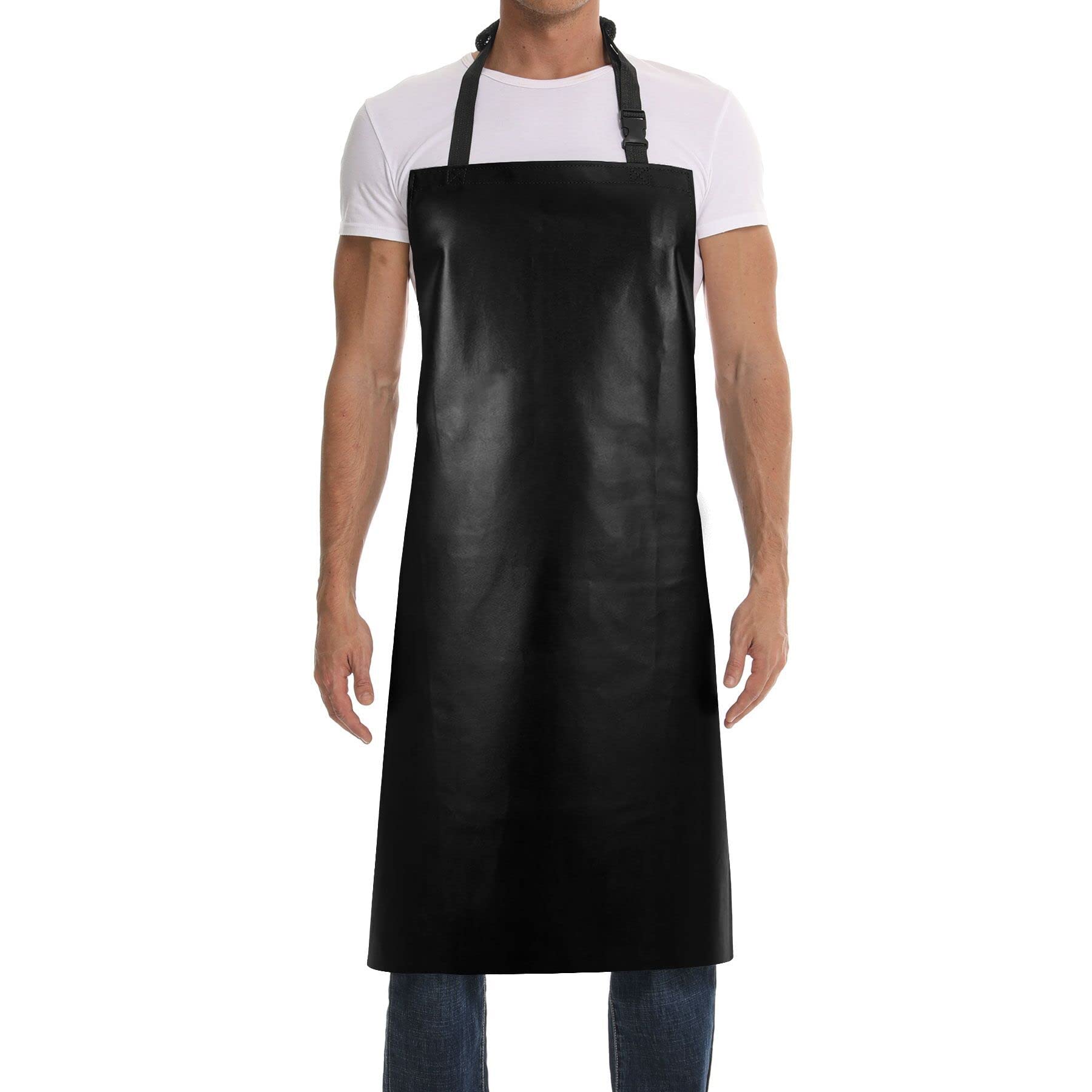 Homsolver Waterproof Apron,35" Heavy Duty Rubber Vinyl Dishwashing ...