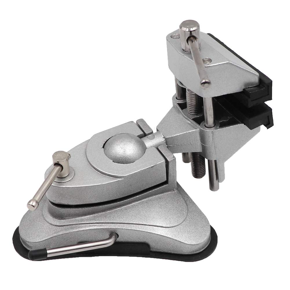 Mini Vacuum Base Vise Portable with 360°Swiveling Head and Powerful ...