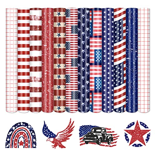 Tintnut American Flag Permanent Vinyl - 10 Sheets 12"x10", USA Flag ...
