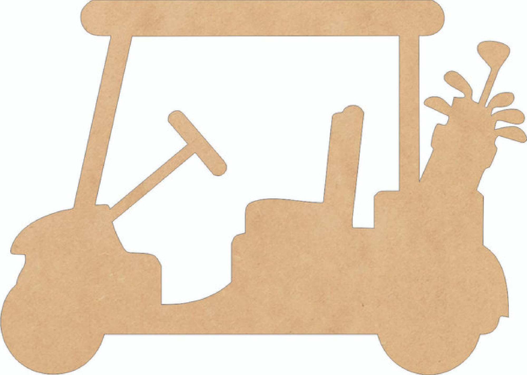 Unfinished Wood Golf Cart 6 Inch Shape, Blank Wooden Sports Golf Craft ...