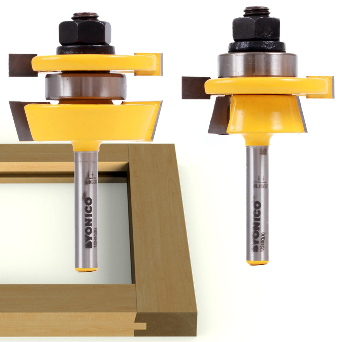 YONICO Cabinet Door Rail and Stile Router Bits Set 2 Bit Shaker 1/4-In ...