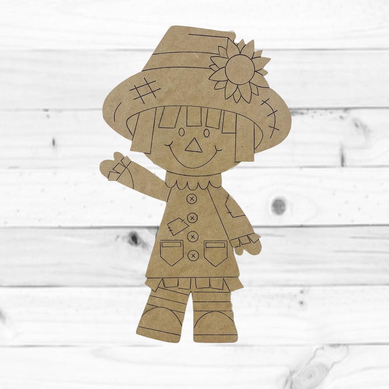 Scarecrow, Fall Shape, Kids Craft, Unfinished Wood Cutout, Paint by ...