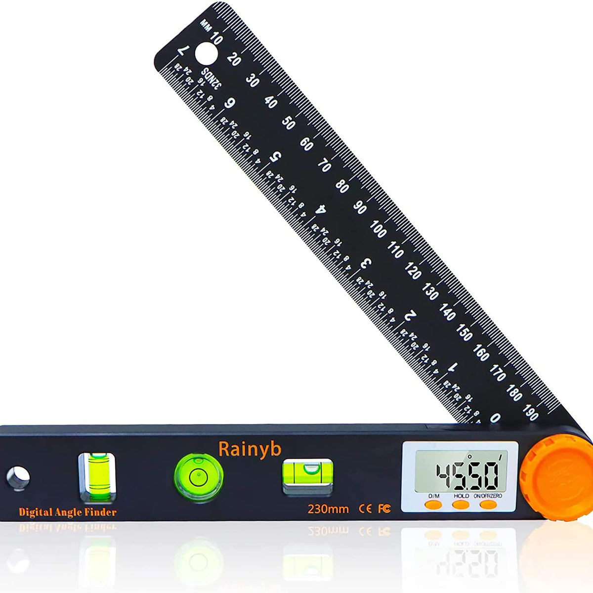 Rainyb Digital Angle Finder Tool 7inch 0-360 degree LED Digital Protra ...