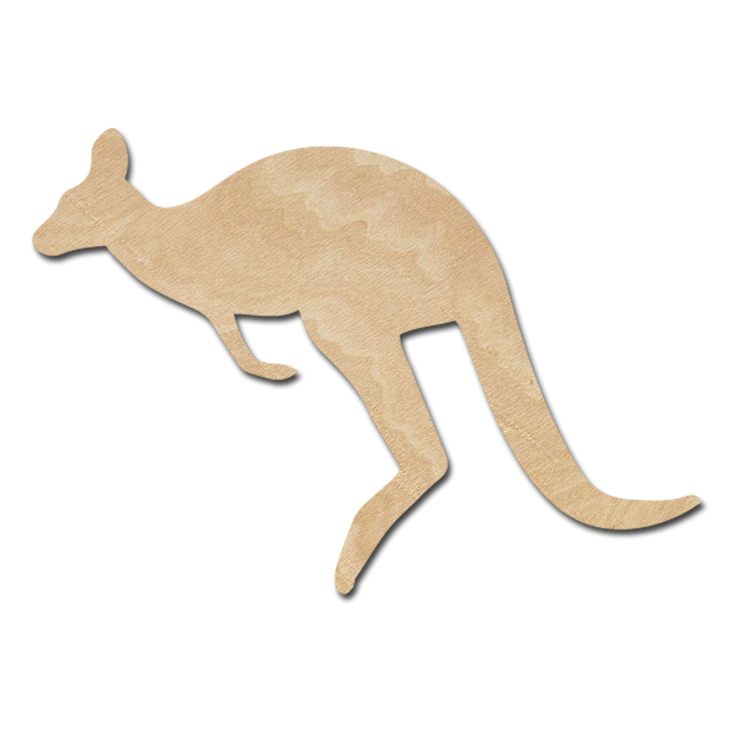 Kangaroo Wood Cutouts for crafts, Laser Cut Wood Shapes 5mm thick ...