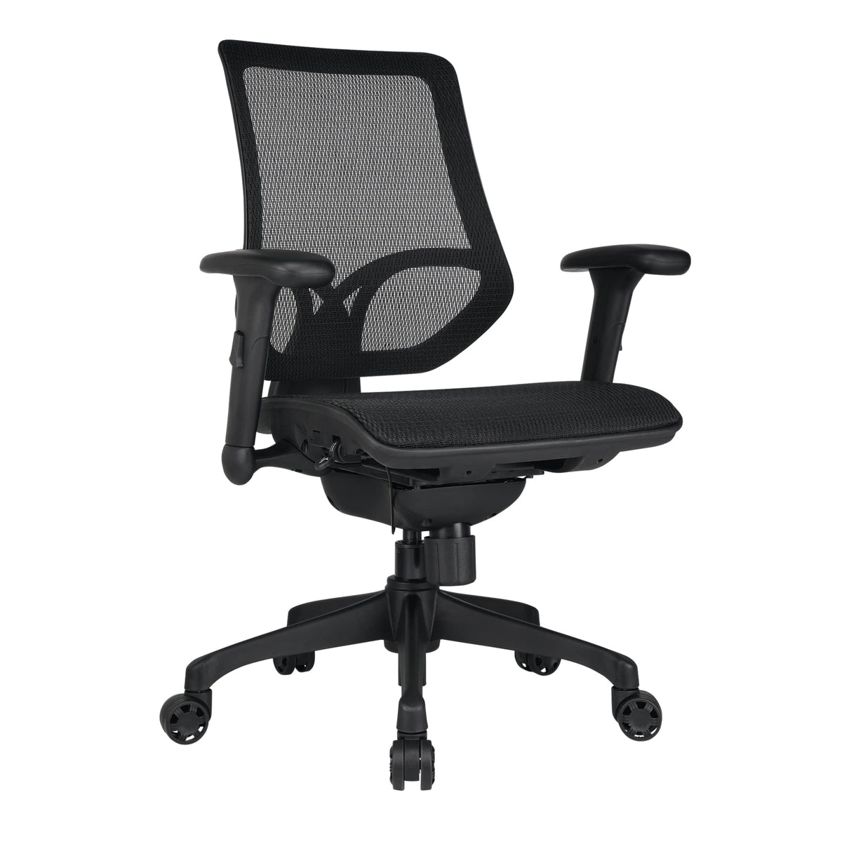 WorkPro® 1000 Series Ergonomic Mesh/Mesh Mid-Back Task Chair, Black/Bl ...
