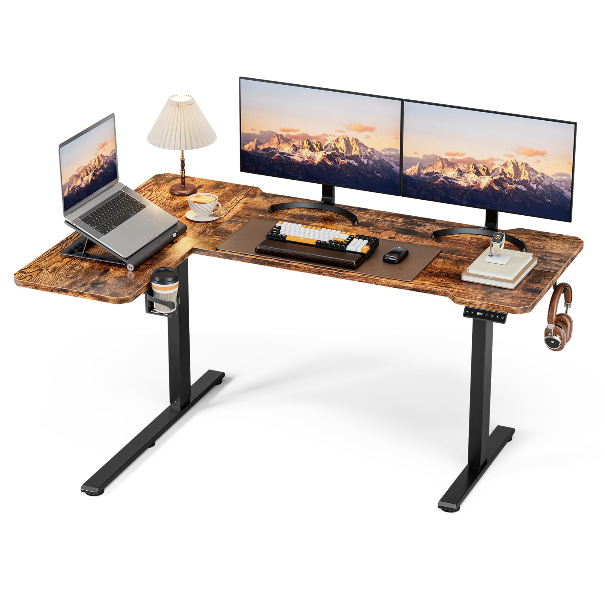 Acrolix 59" Reversiable L-Shaped Electric Standing Desk Adjustable ...